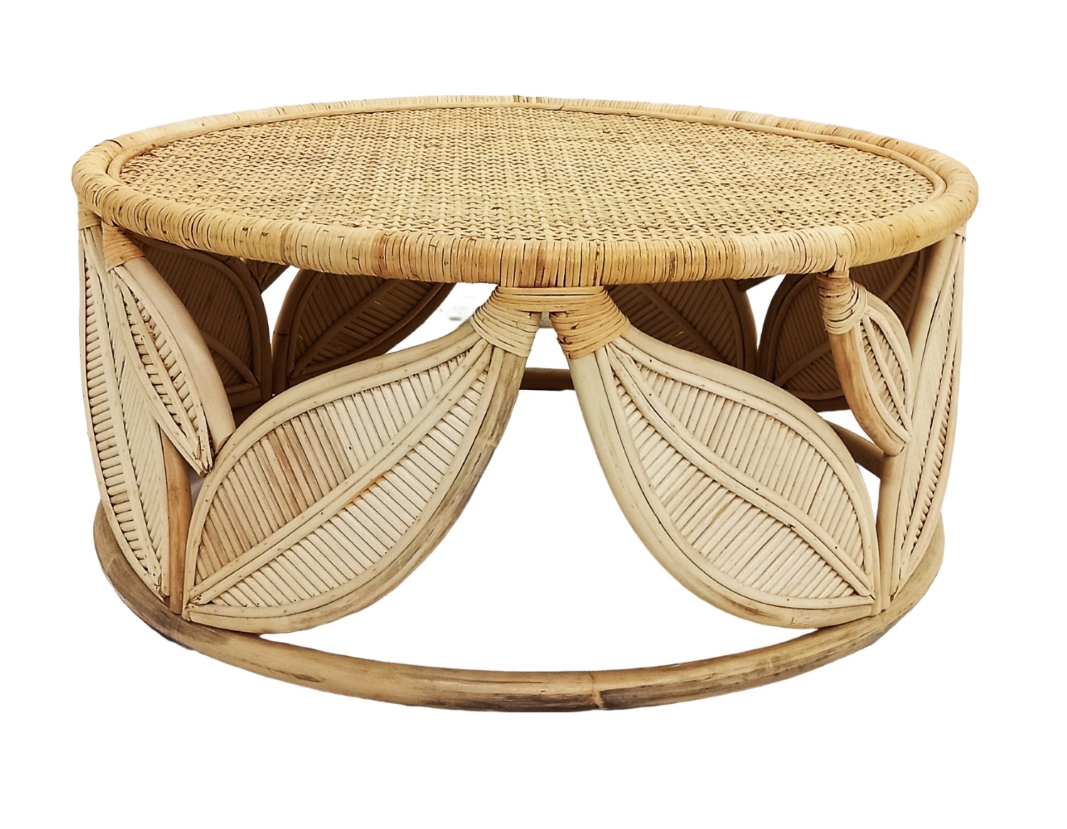 Round Cane Coffee Table w Rattan | Prime Factory Outlet